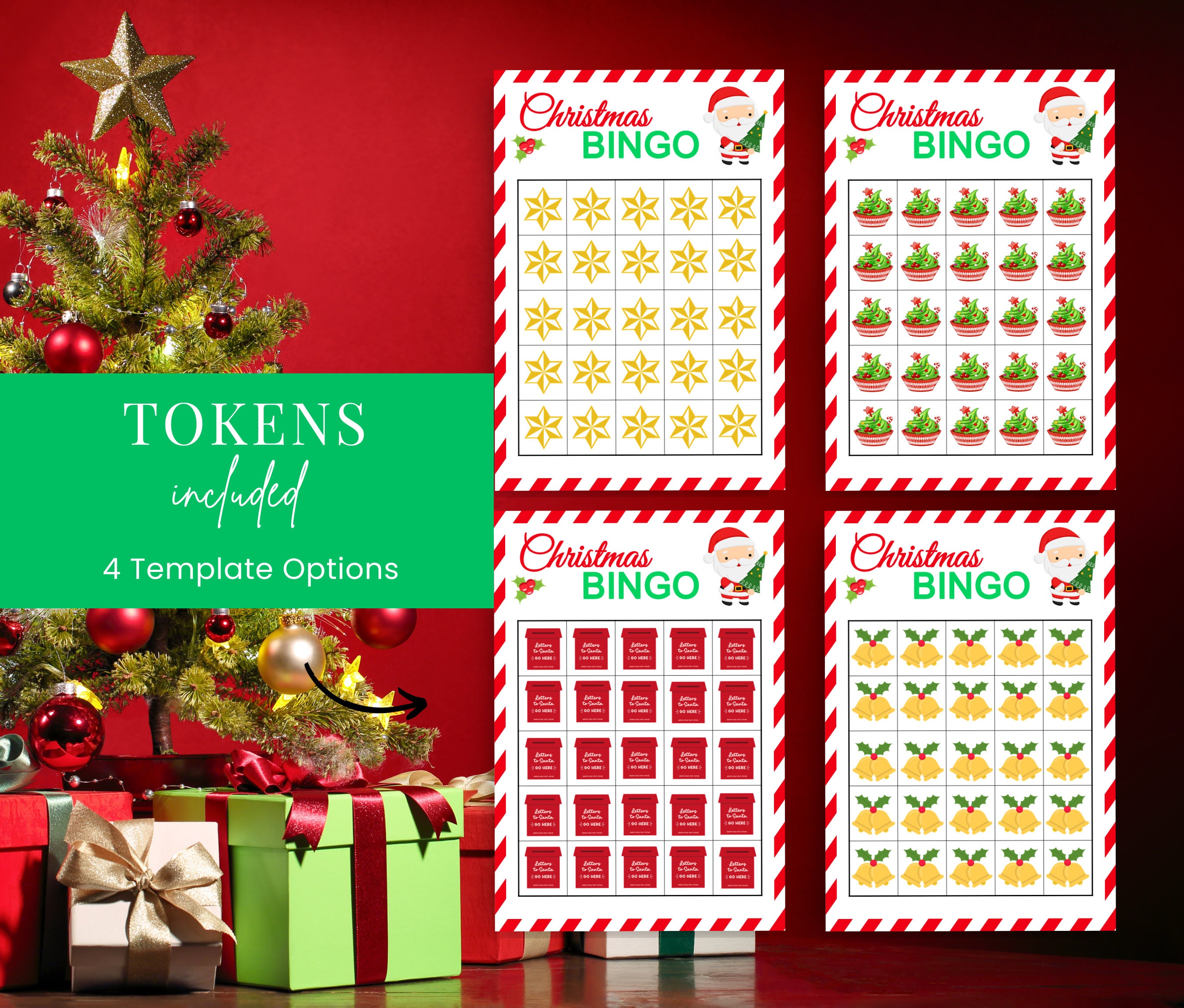 Christmas Bingo Cards, Holiday Bingo Game, Christmas Bingo Game, Winter ...