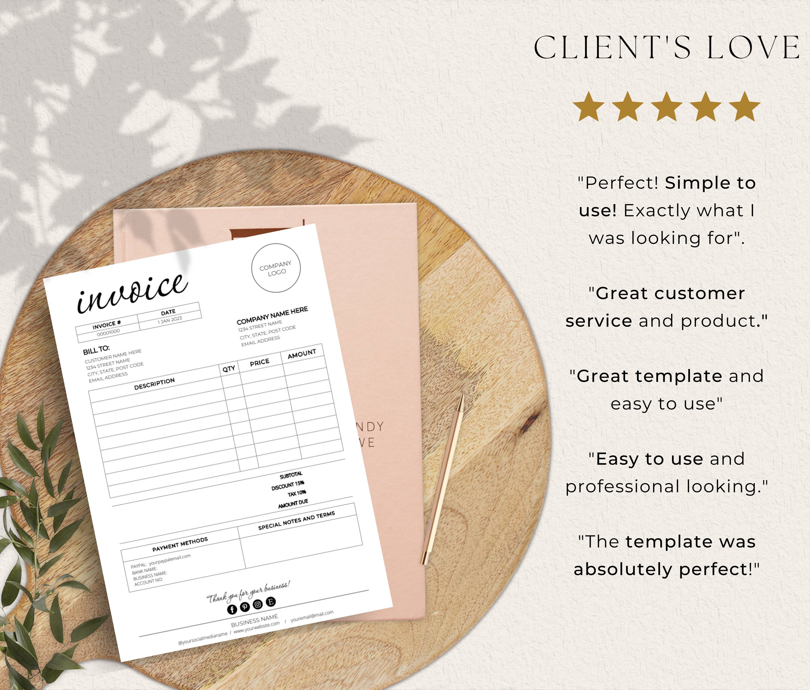 Simple Invoice Template, Minimalist Invoice Template, Invoice Form ...