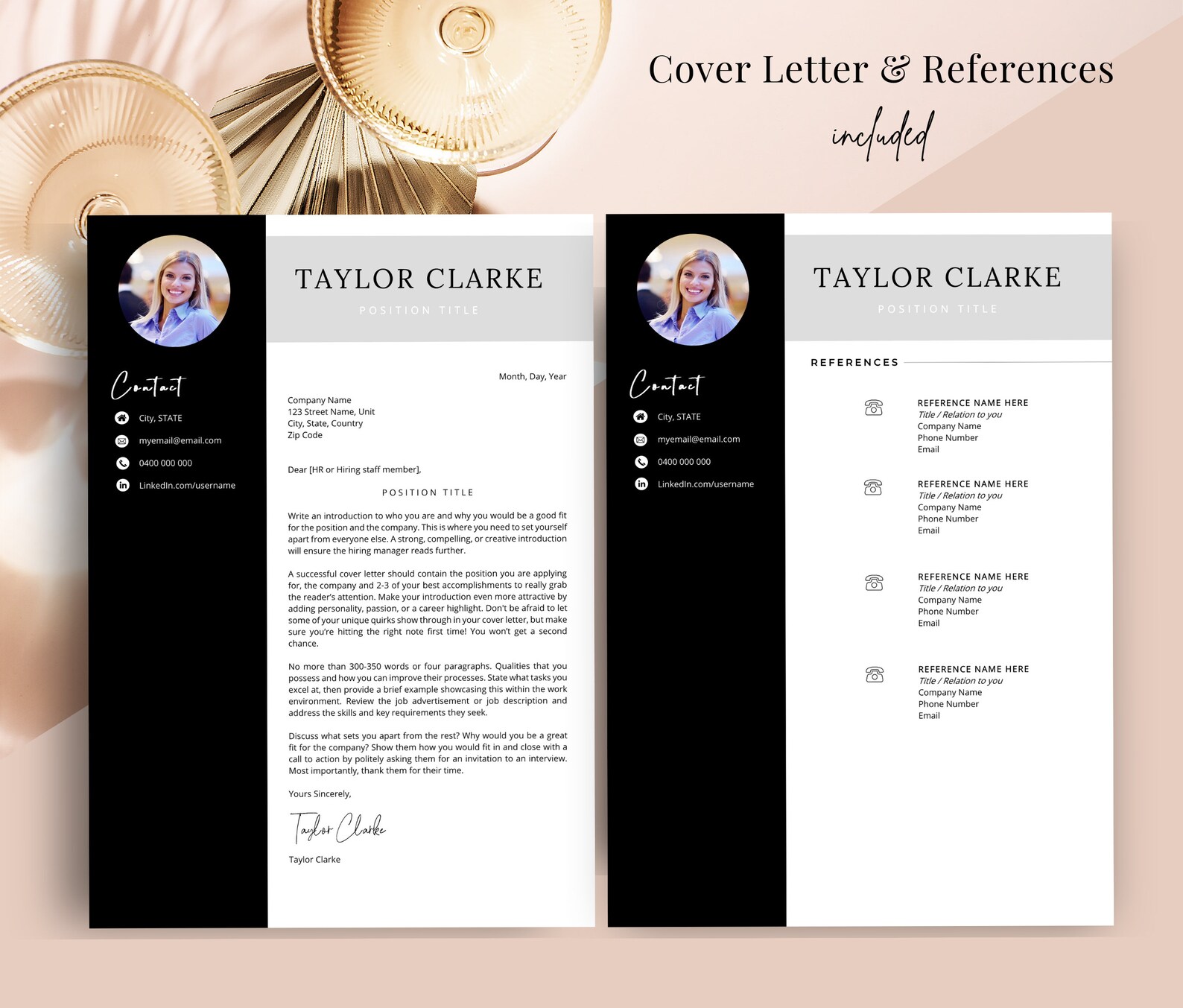 Modern Resume Template for a Mac, Professional Resume Template With ...