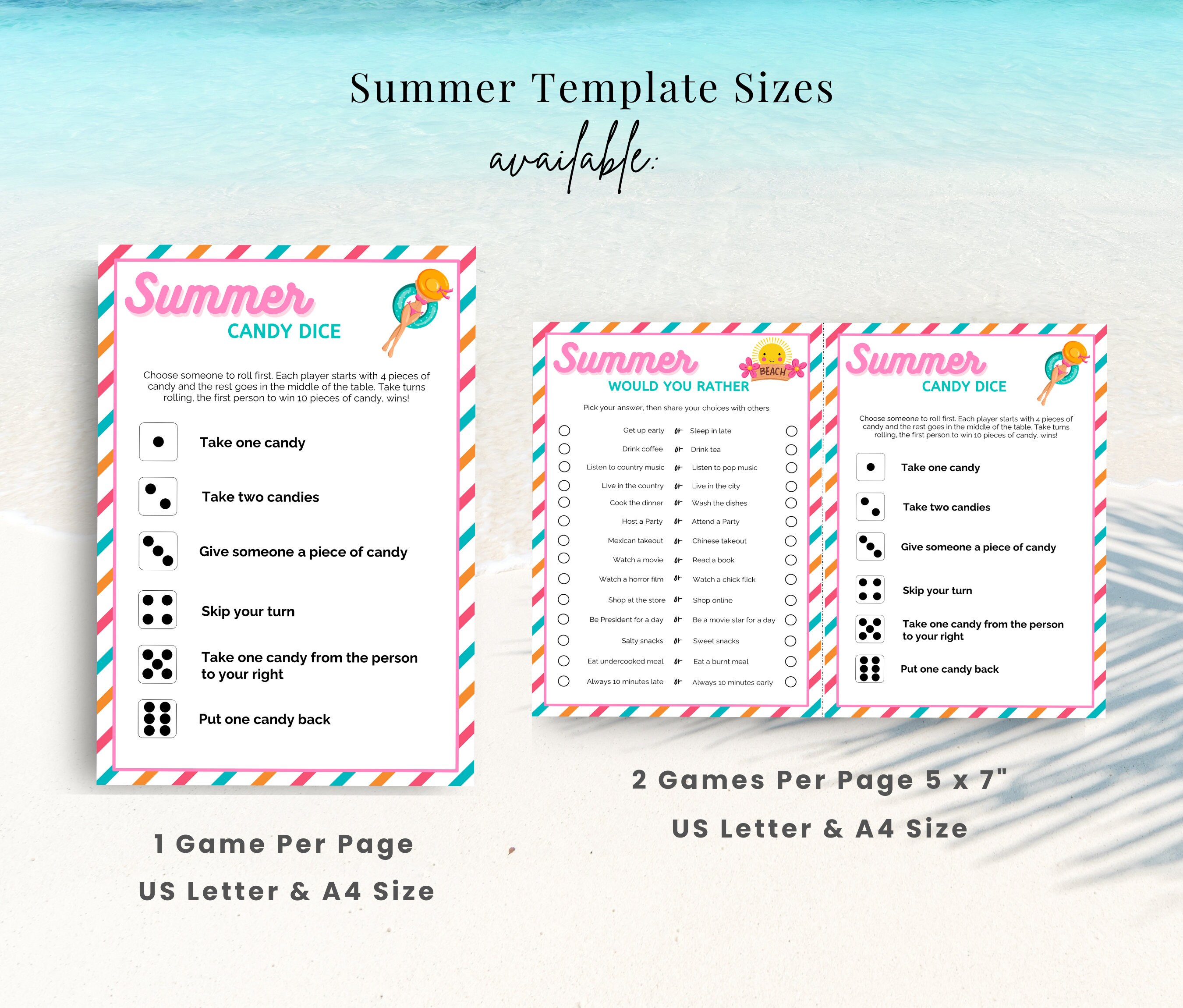 Summer Games Printable, Summer Games Bundle, Pool Party Games, Summer ...