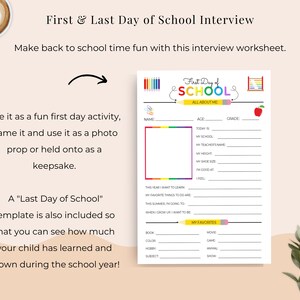 First Day of School Printable, Back to School Questionnaire, Last Day ...