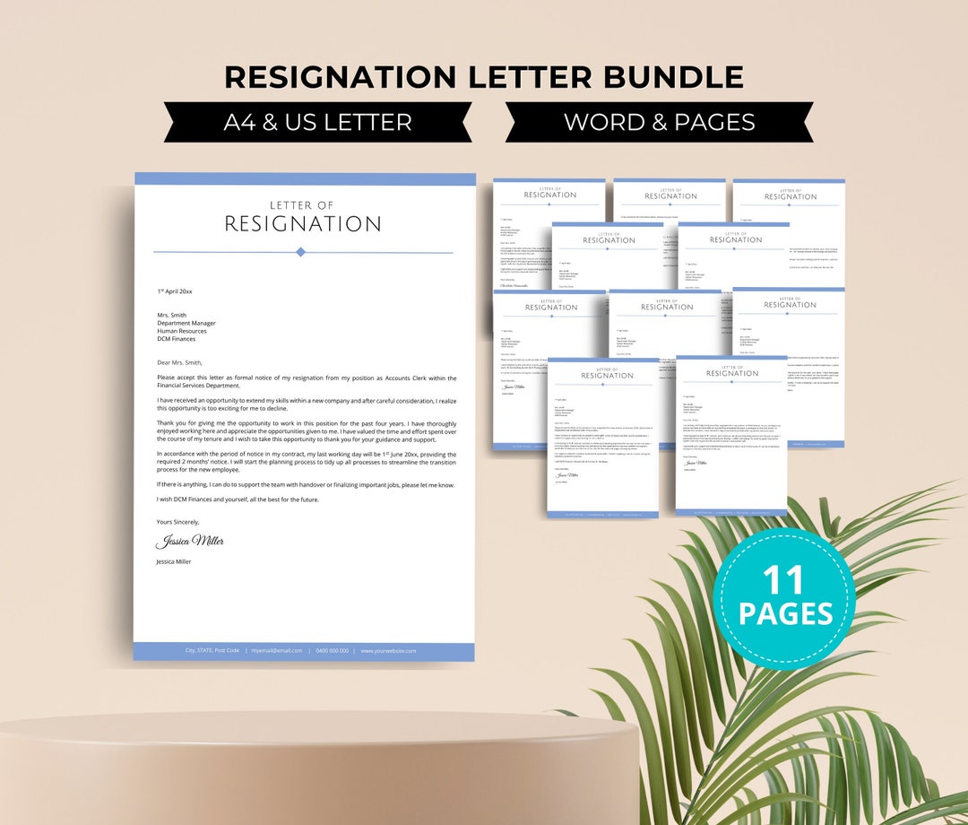 Letter of Resignation Template, Notice Letter, Resign Letter ...