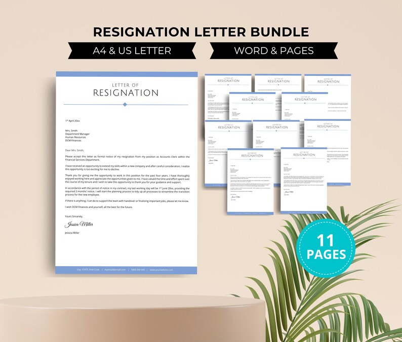 Letter of Resignation Template, Notice Letter, Resign Letter ...