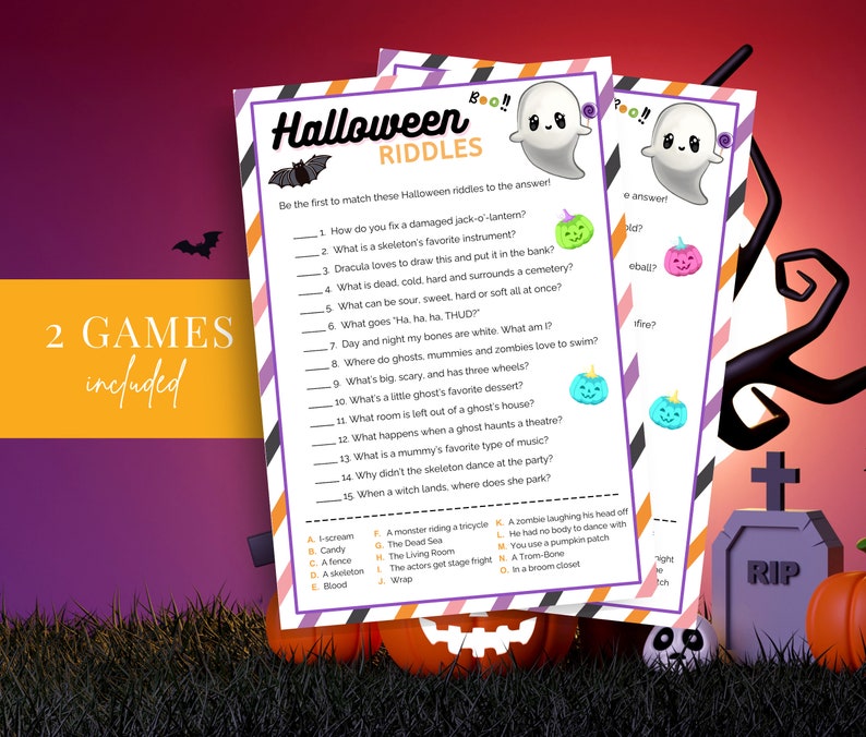 Halloween Riddles Printable Halloween Game, Halloween Riddle Me This ...