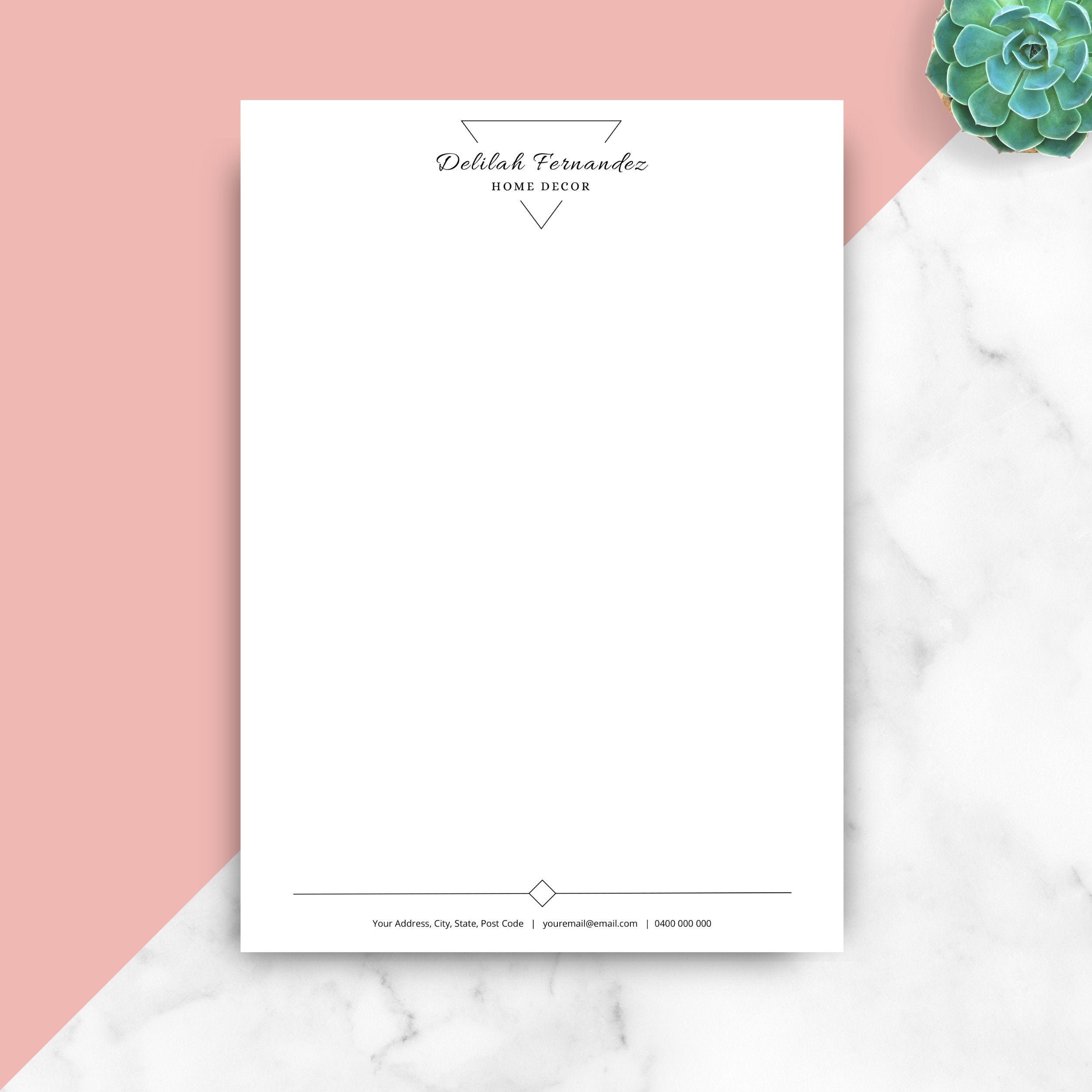 Corporate Letterhead Letterhead Template Word Custom Letterhead Digital ...