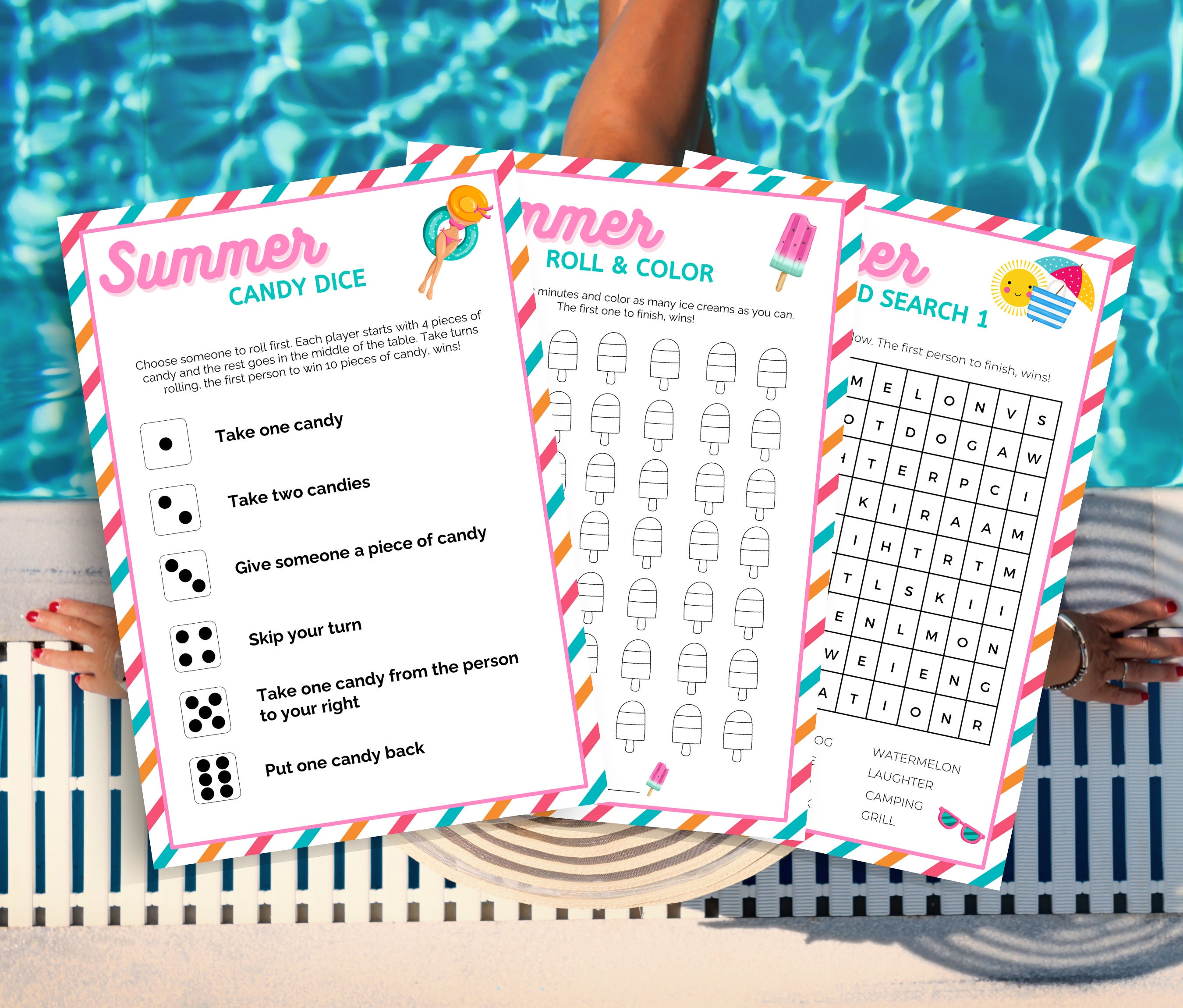 Summer Games Printable, Summer Games Bundle, Pool Party Games, Summer ...