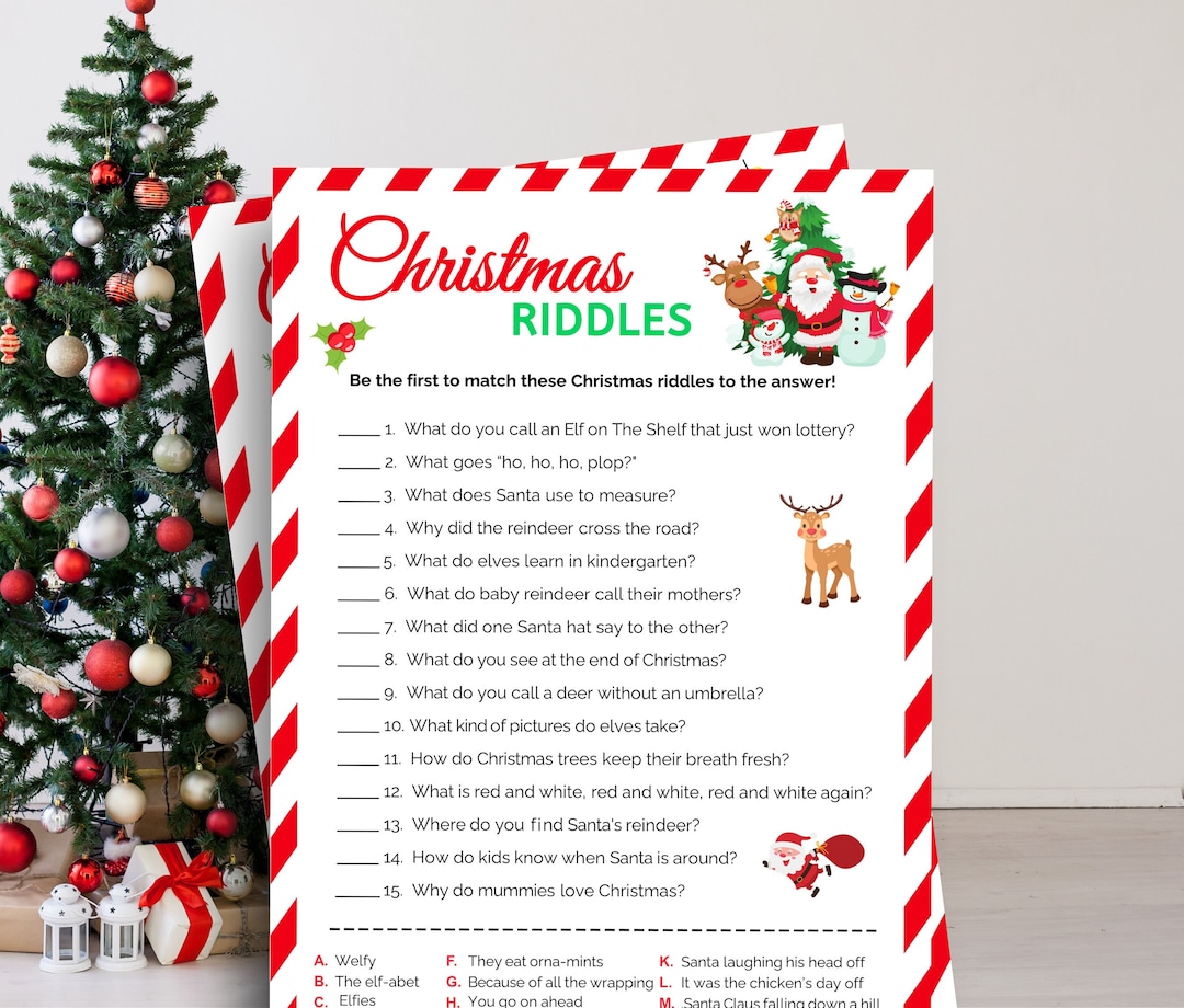 Christmas Riddles Printable Christmas Game, Christmas Riddle Me This ...