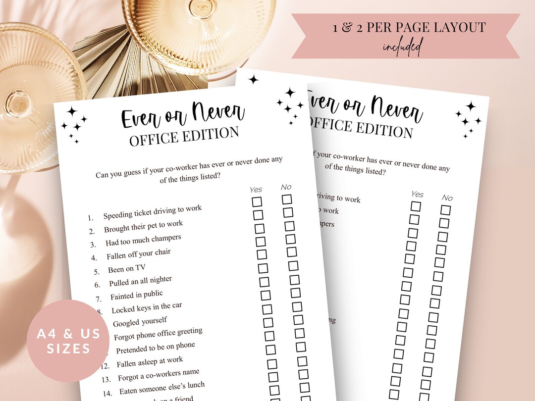 Ever or Never Game Work Party Games, Team Building Games Icebreaker ...