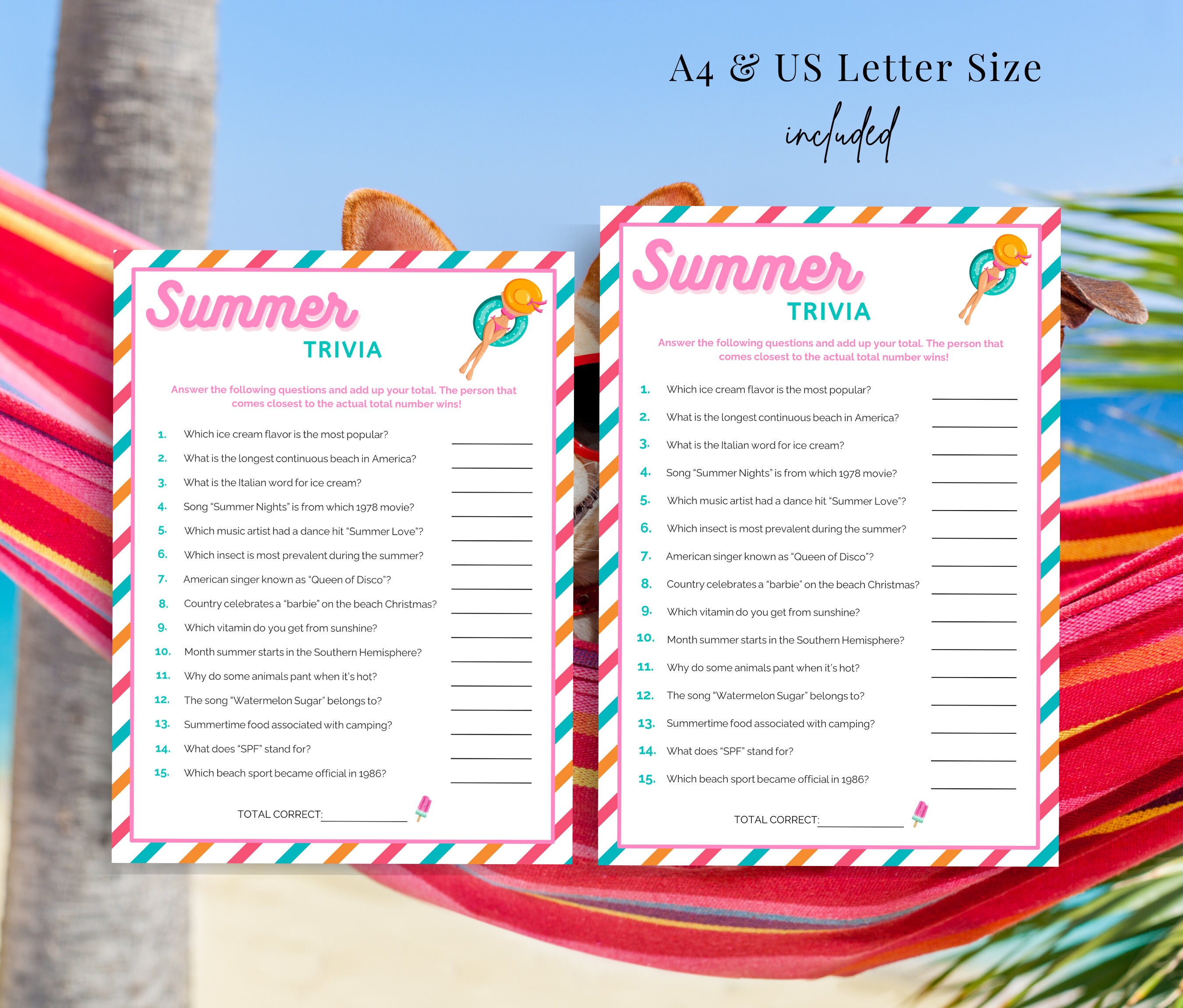 Summer Trivia Game Summertime Games, Summer Party Games, Pool Party ...