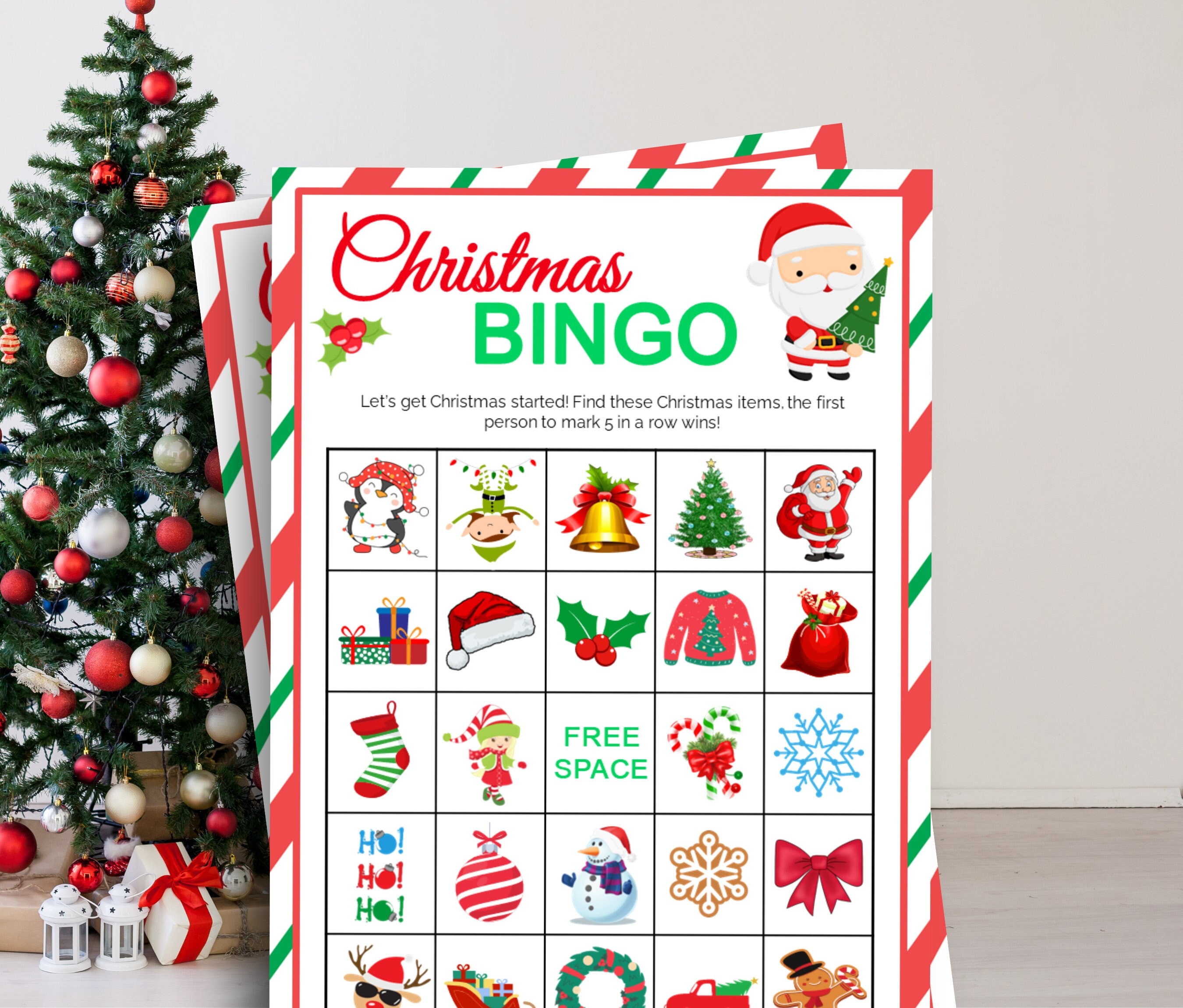 Christmas Bingo Printable Holiday Bingo Game, Christmas Printable Game ...