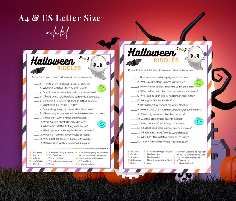 Halloween Riddles Printable Halloween Game, Halloween Riddle Me This ...
