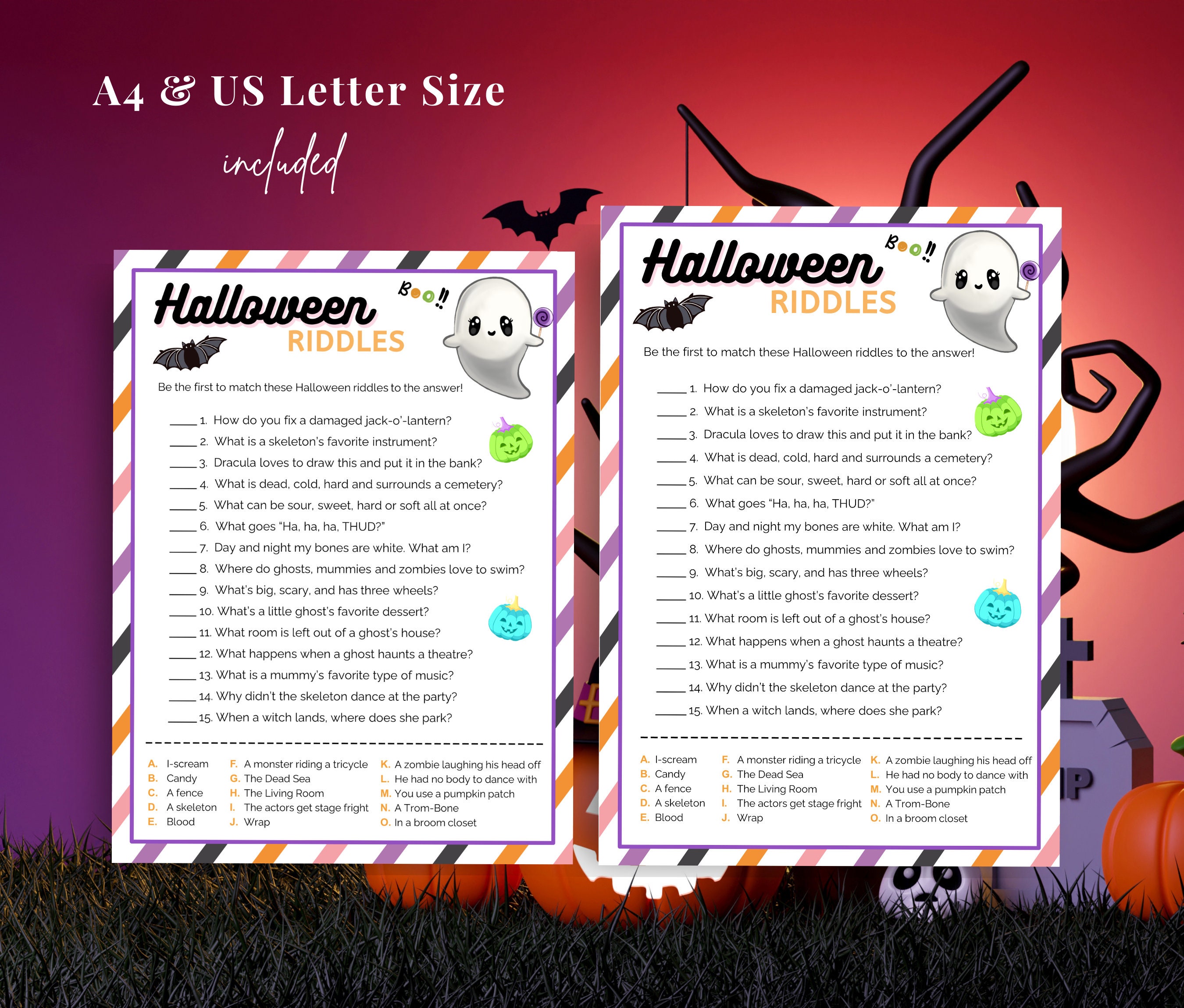 Halloween Riddles Printable Halloween Game, Halloween Riddle Me This ...