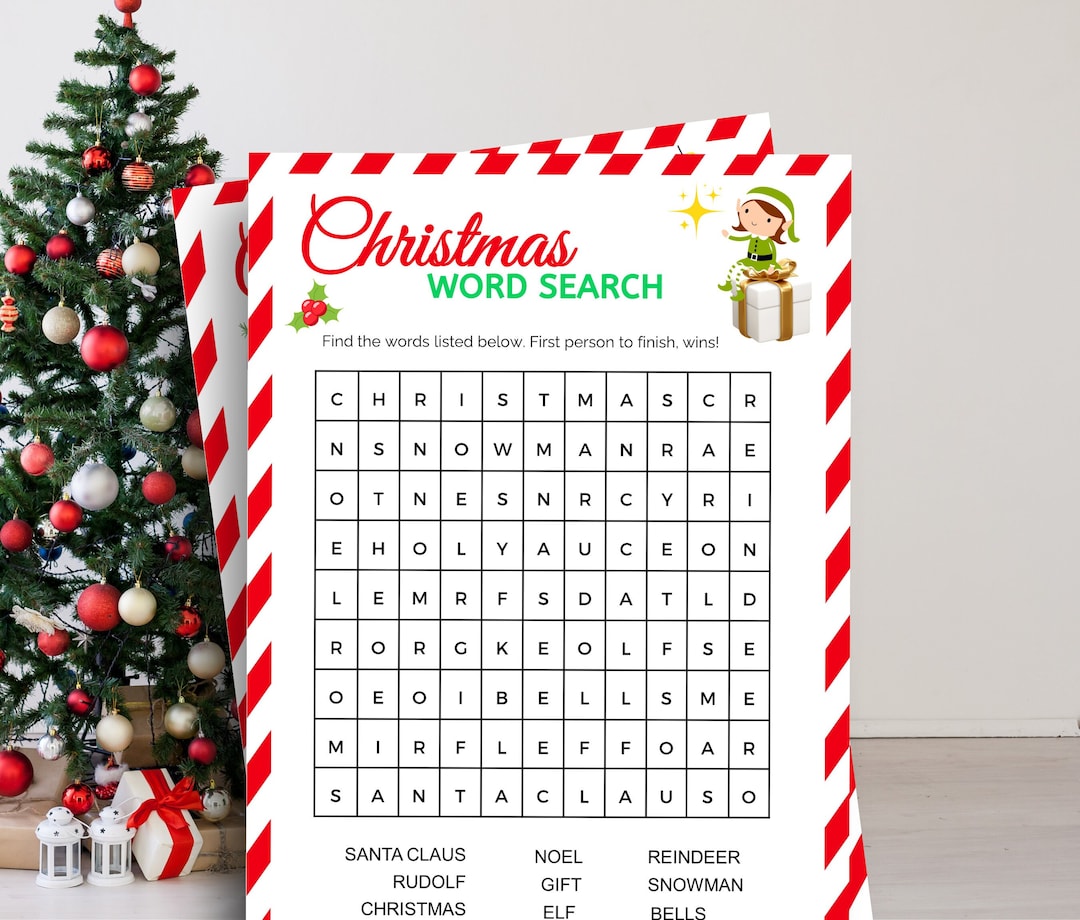 Christmas Word Search Christmas Printable Games for Kids, Christmas ...
