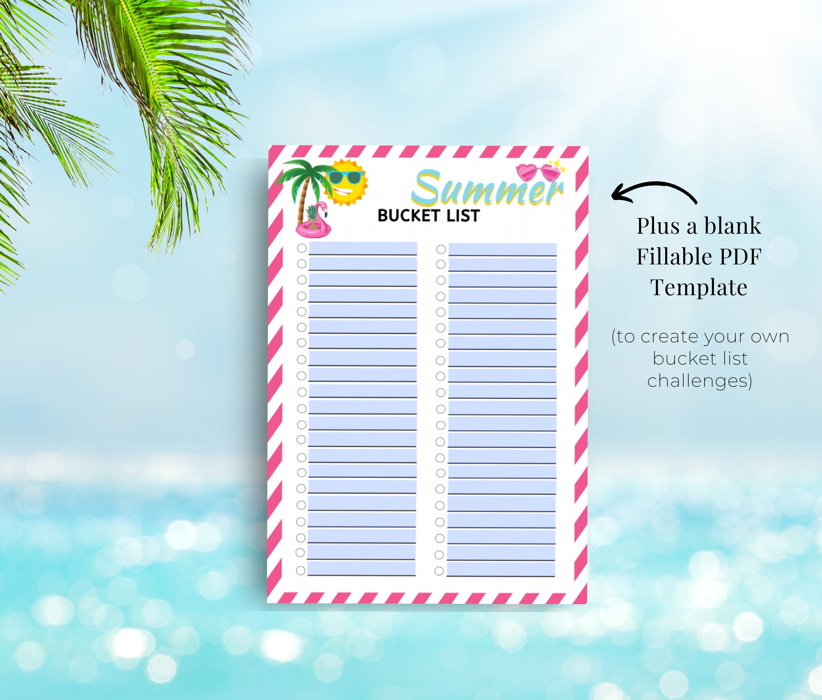 Summer Bucket List Printable Summer to Do List, Fun Summer Activity ...