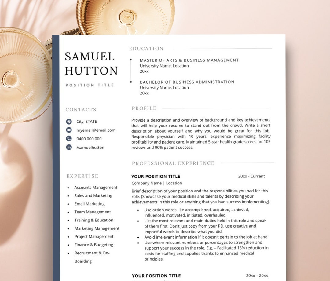 Two Column Resume Template, Executive Resume Template Word, Resume ...
