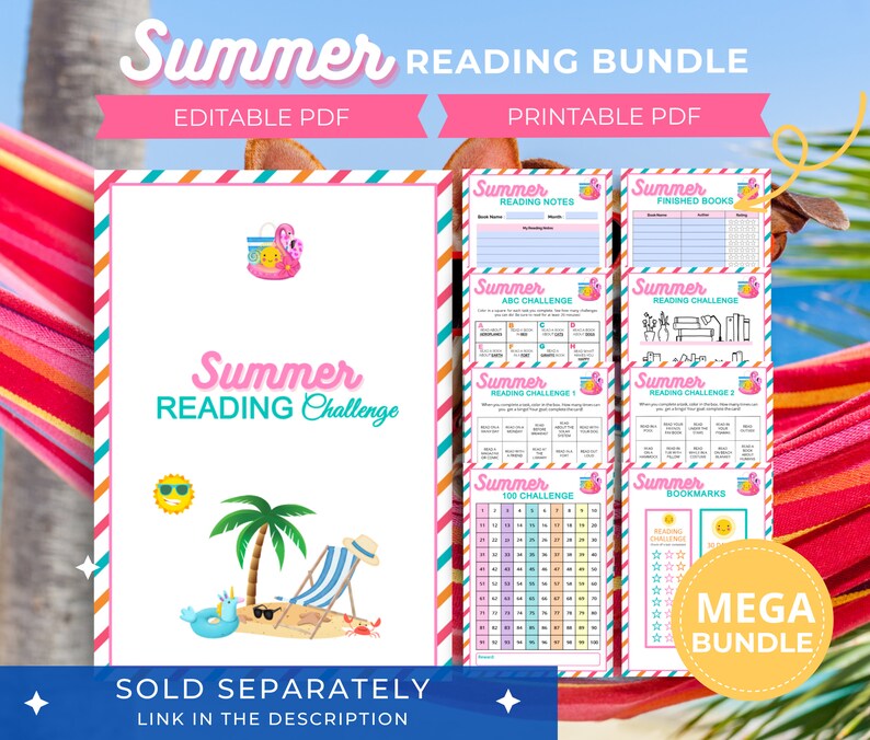 Summer Reading Chart, Printable Book Tracker, Summer Reading Challenge ...
