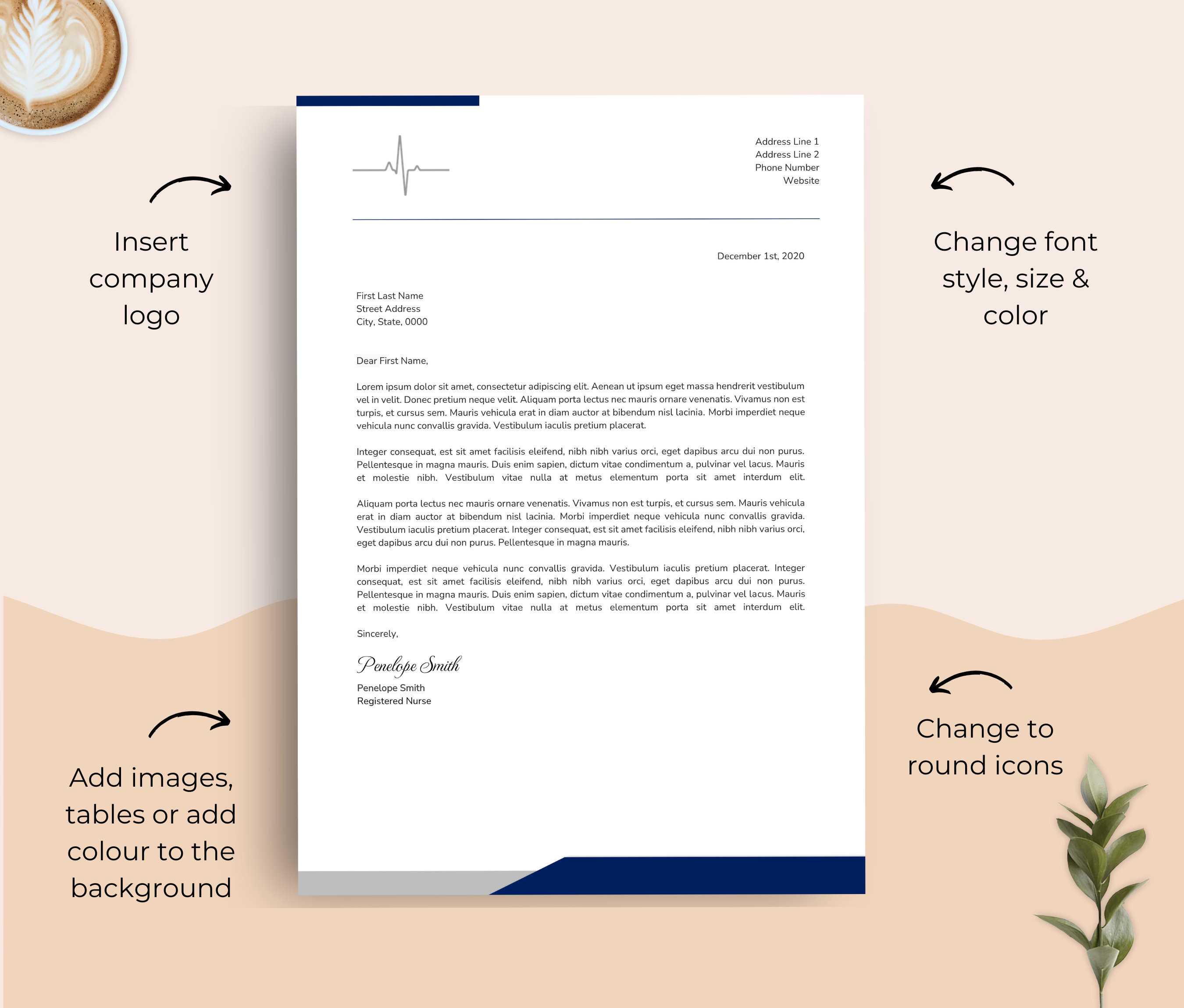 Custom Letterhead Design Business Letterhead With Logo, Printable ...