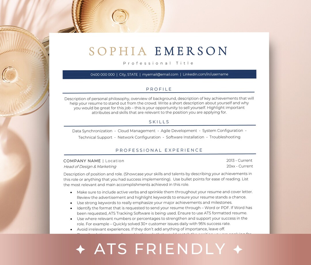 Google Docs Resume Template ATS Friendly, Resume Template Google Docs ...