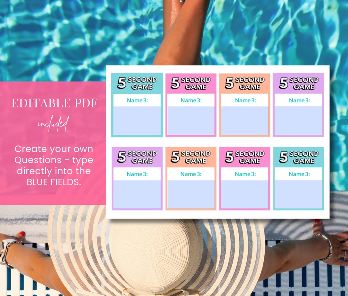 Summer Games, 5 Second Game, Summer Party Games for Kids, Adult Party ...