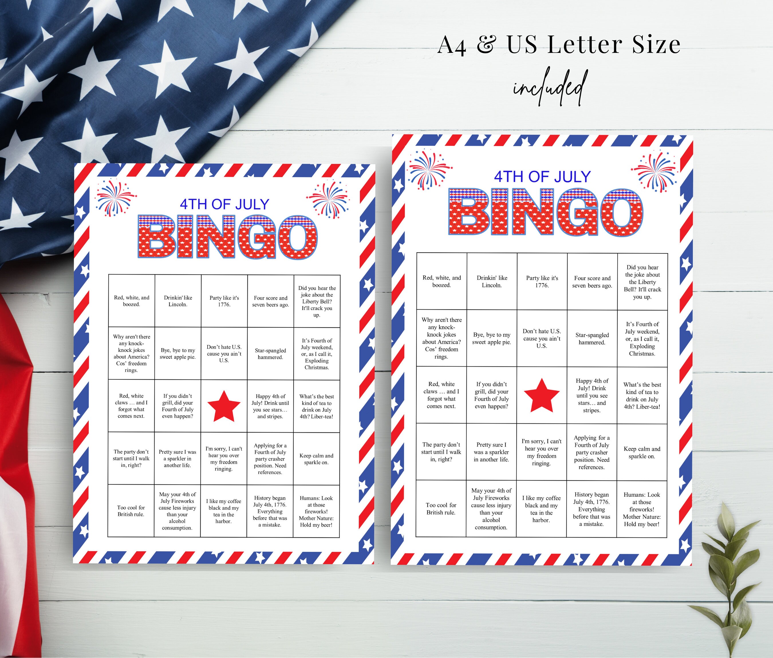 4th of July Bingo, Memorial Day Games, Fourth of July Bingo, Fourth of ...