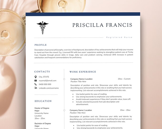 Registered Nurse Resume Template, Nurse Resume, RN Resume Template ...