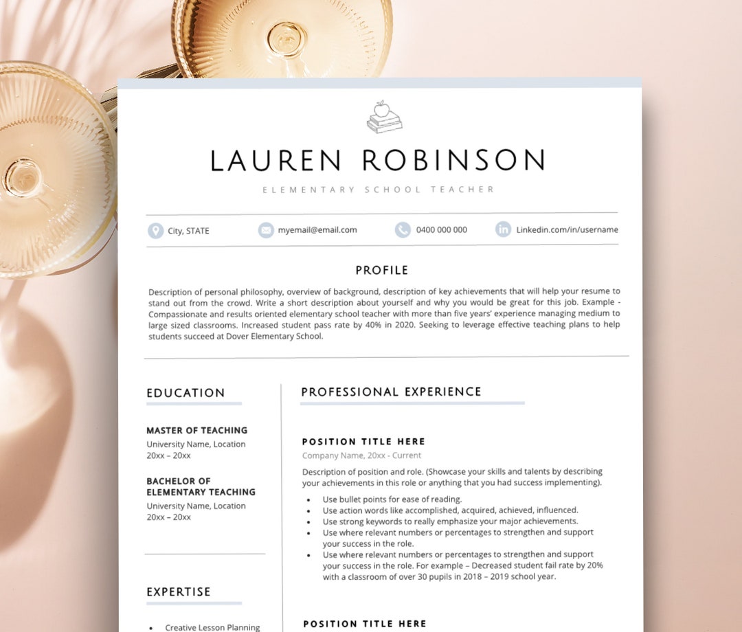 Google Docs Resume Template Teachers, Elementary Teacher Resume, CV ...
