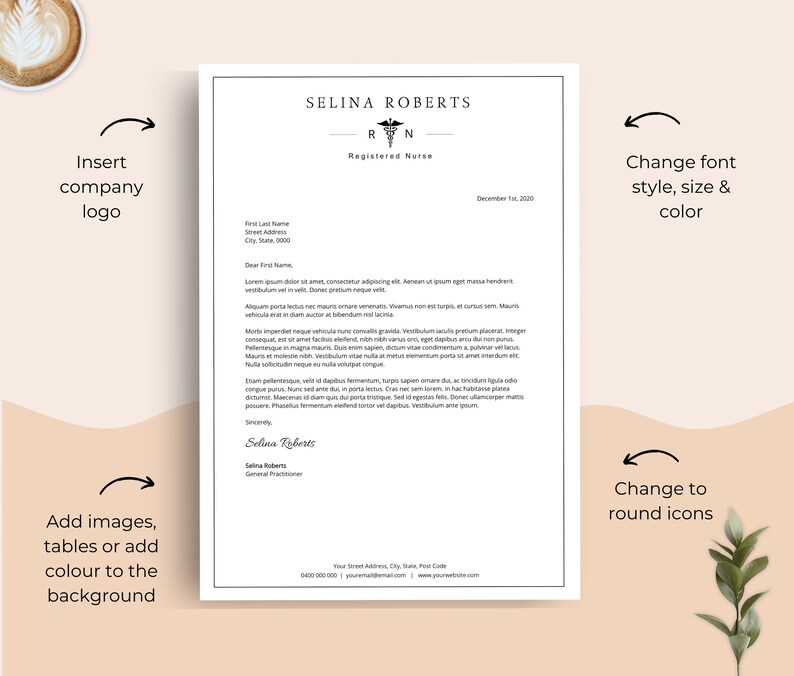 Minimal Letterhead Personal Letterhead Template, Letterhead Template ...