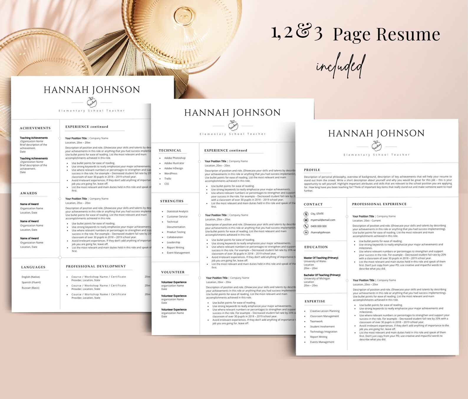 Teacher Resume Google Docs, Teacher Resume and Cover Letter, Teacher ...