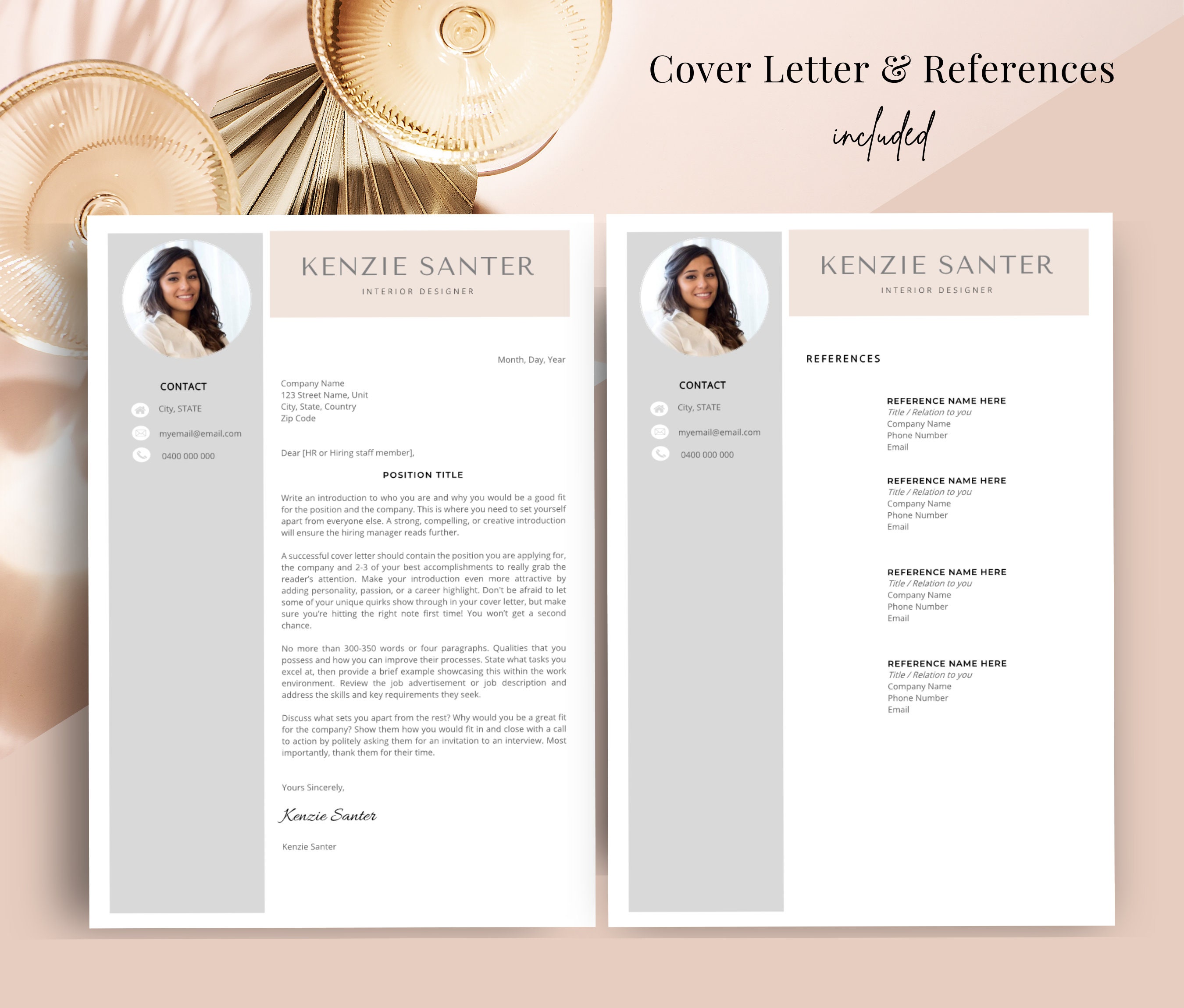 Creative & Modern Resume Template, Creative Resume Template for Word ...