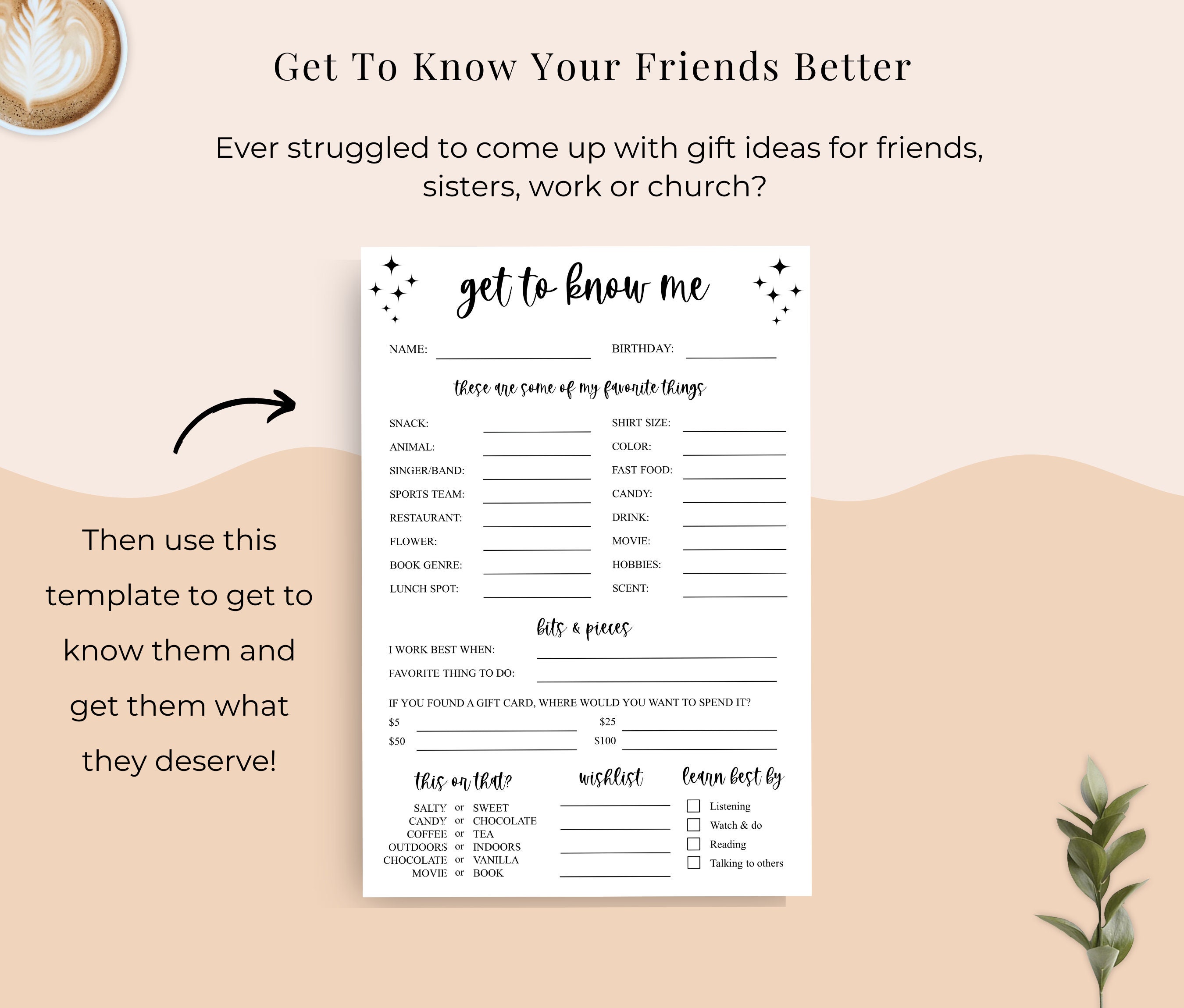 Get to Know You Questions, All About Me Survey, Coworker Questions ...