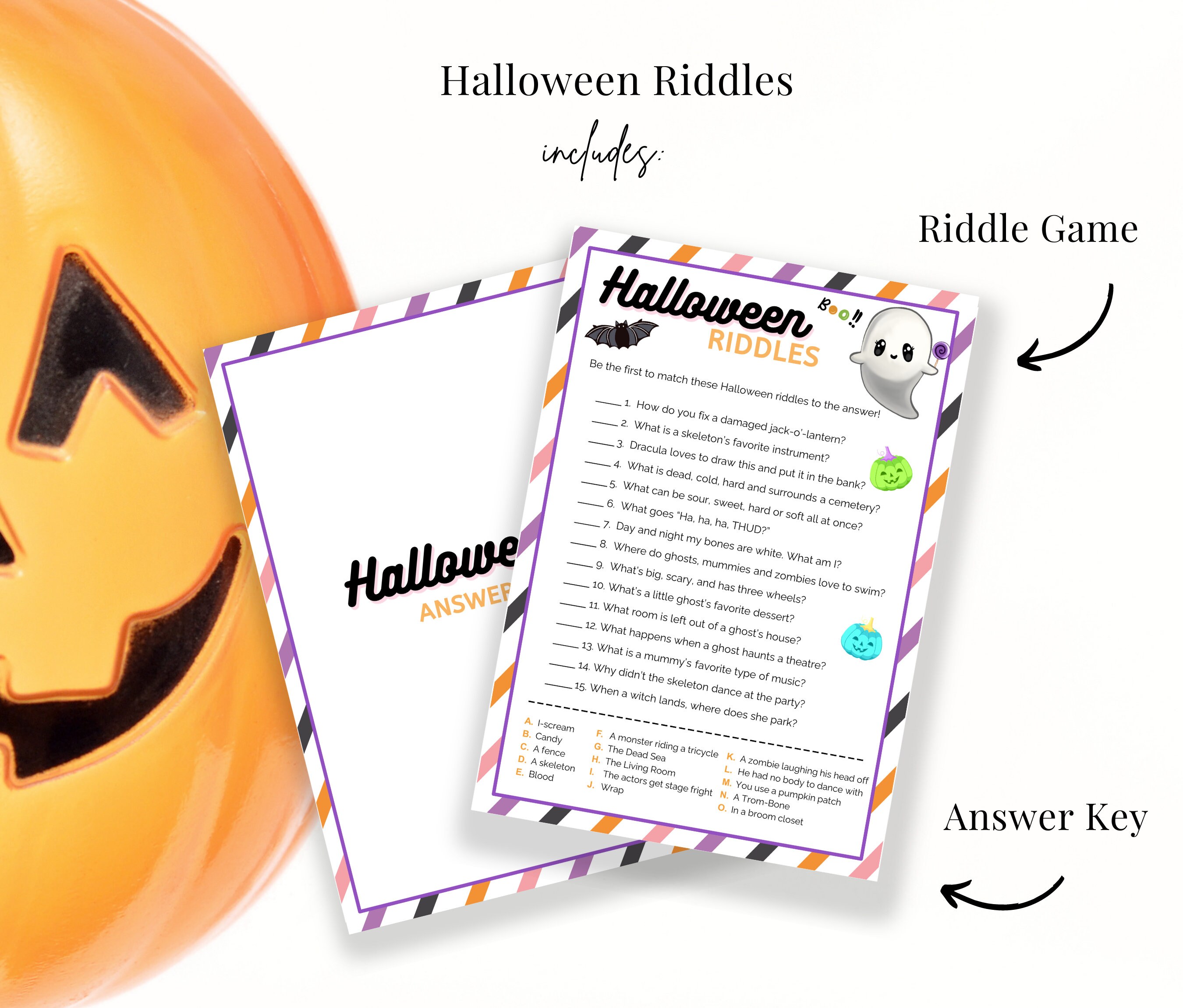 Halloween Riddles Printable Halloween Game, Halloween Riddle Me This ...