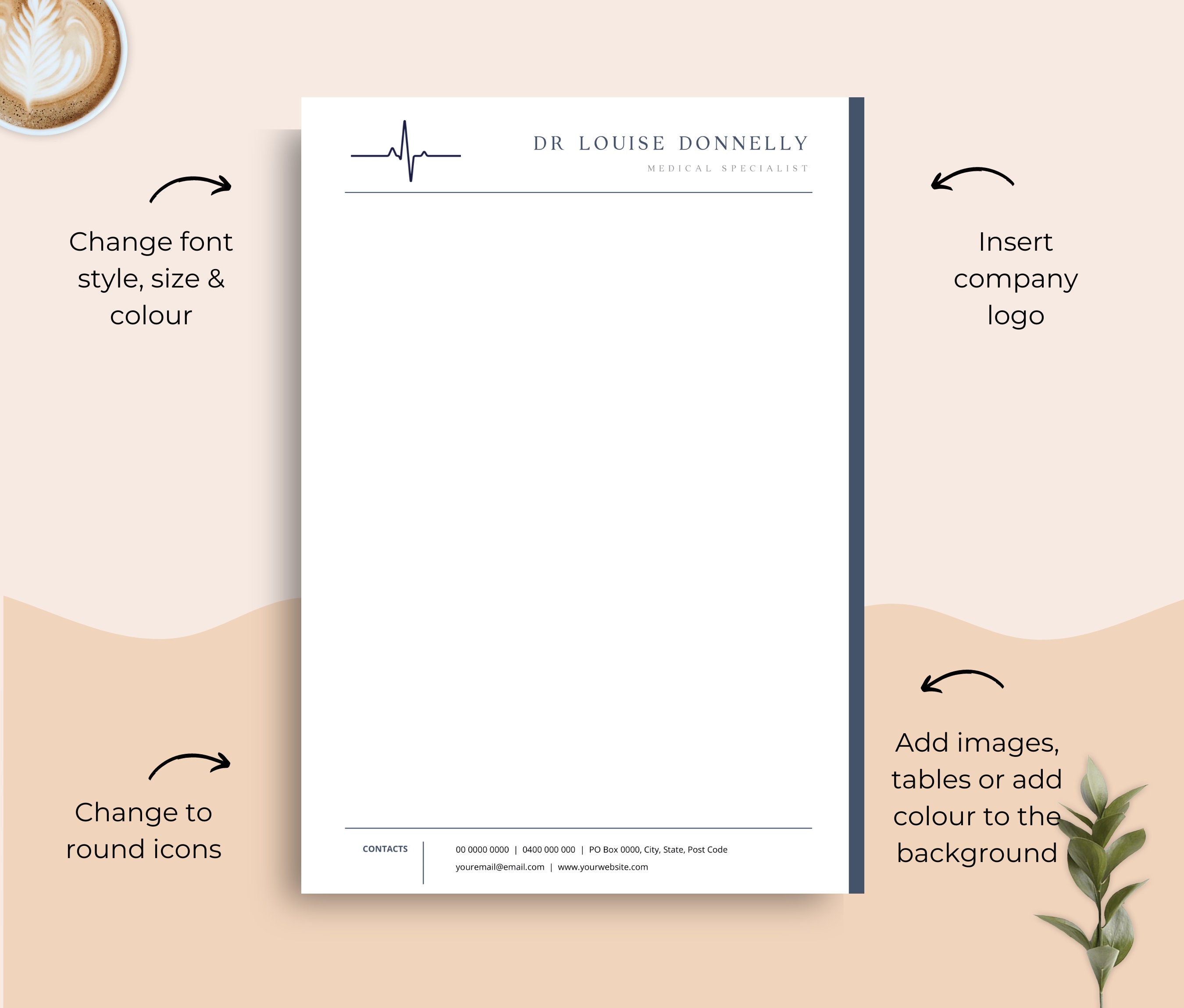 Carta intestata medico per Word, modello di carta intestata ...