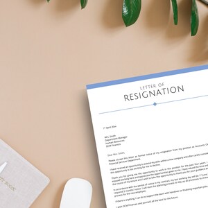 Letter of Resignation Template, Notice Letter, Resign Letter ...
