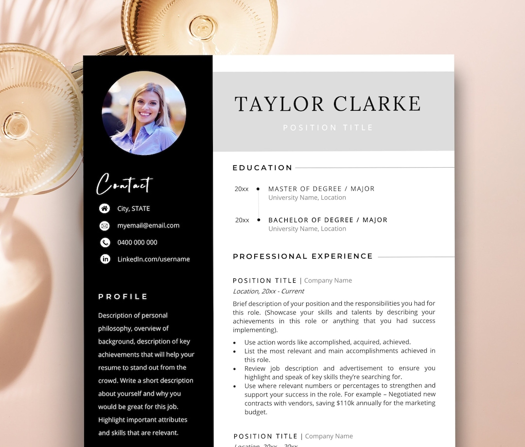 Modern Resume Template for a Mac, Professional Resume Template With ...