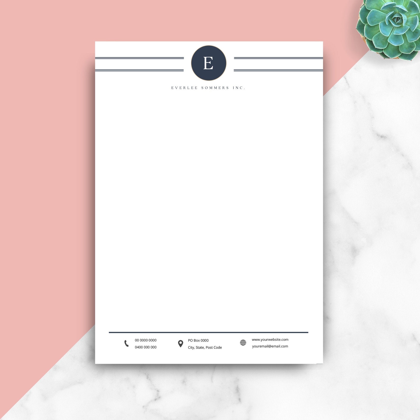 Business Letterhead Letterhead Template Word Custom - Etsy