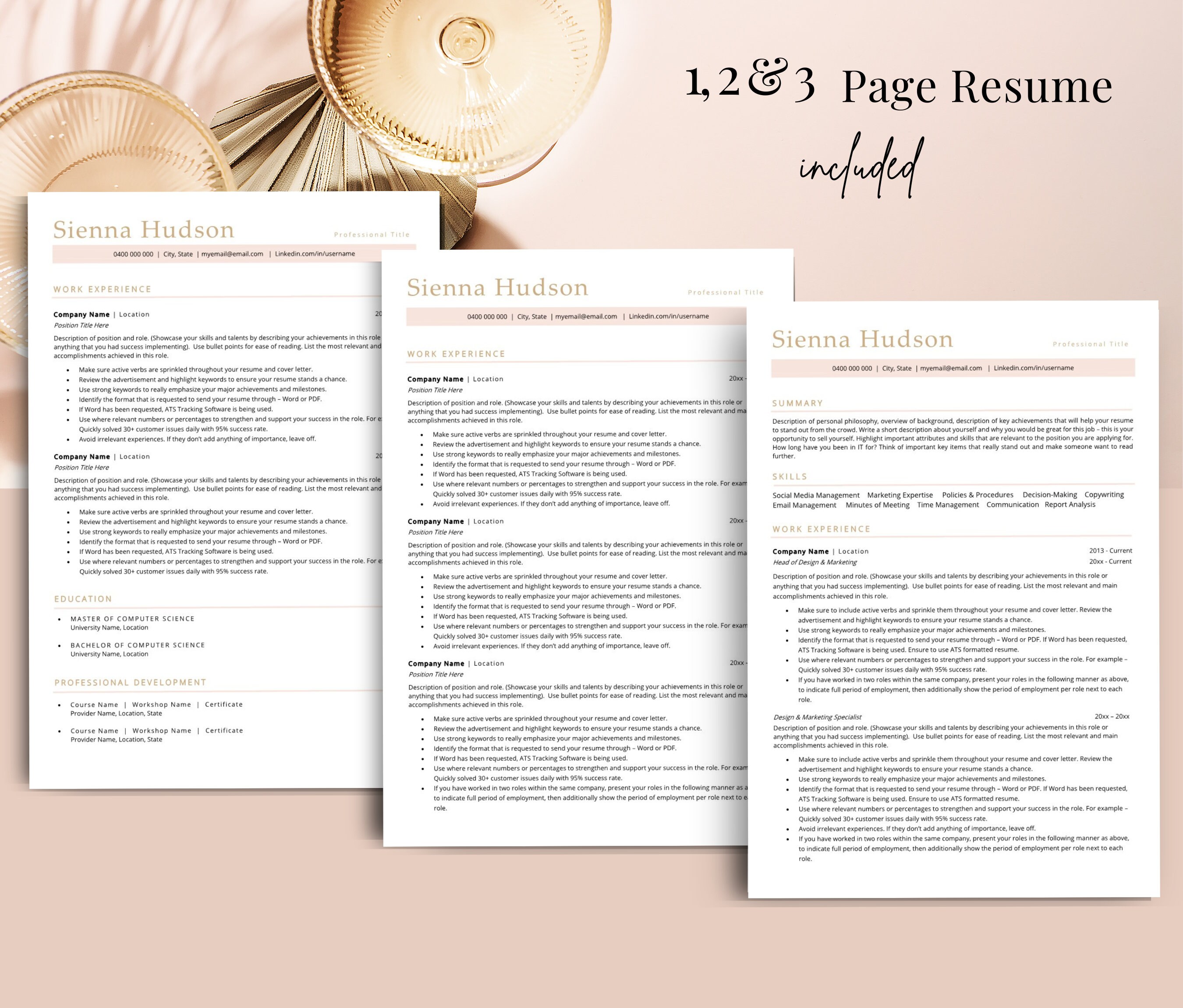 ATS Resume Template Modern, ATS Resume, Minimalist Resume Template ...