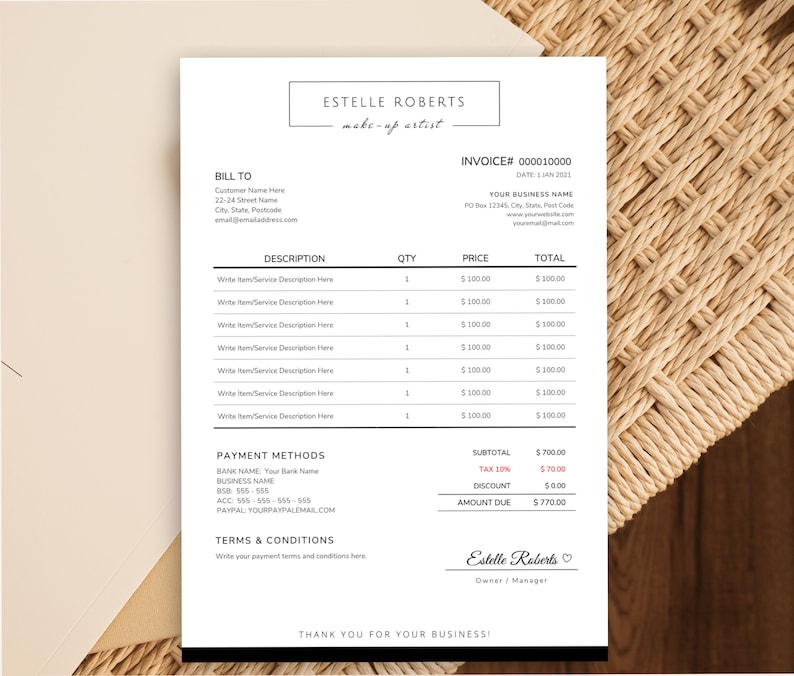 Invoice Template Word, Photography Invoice Template, Invoice Template ...