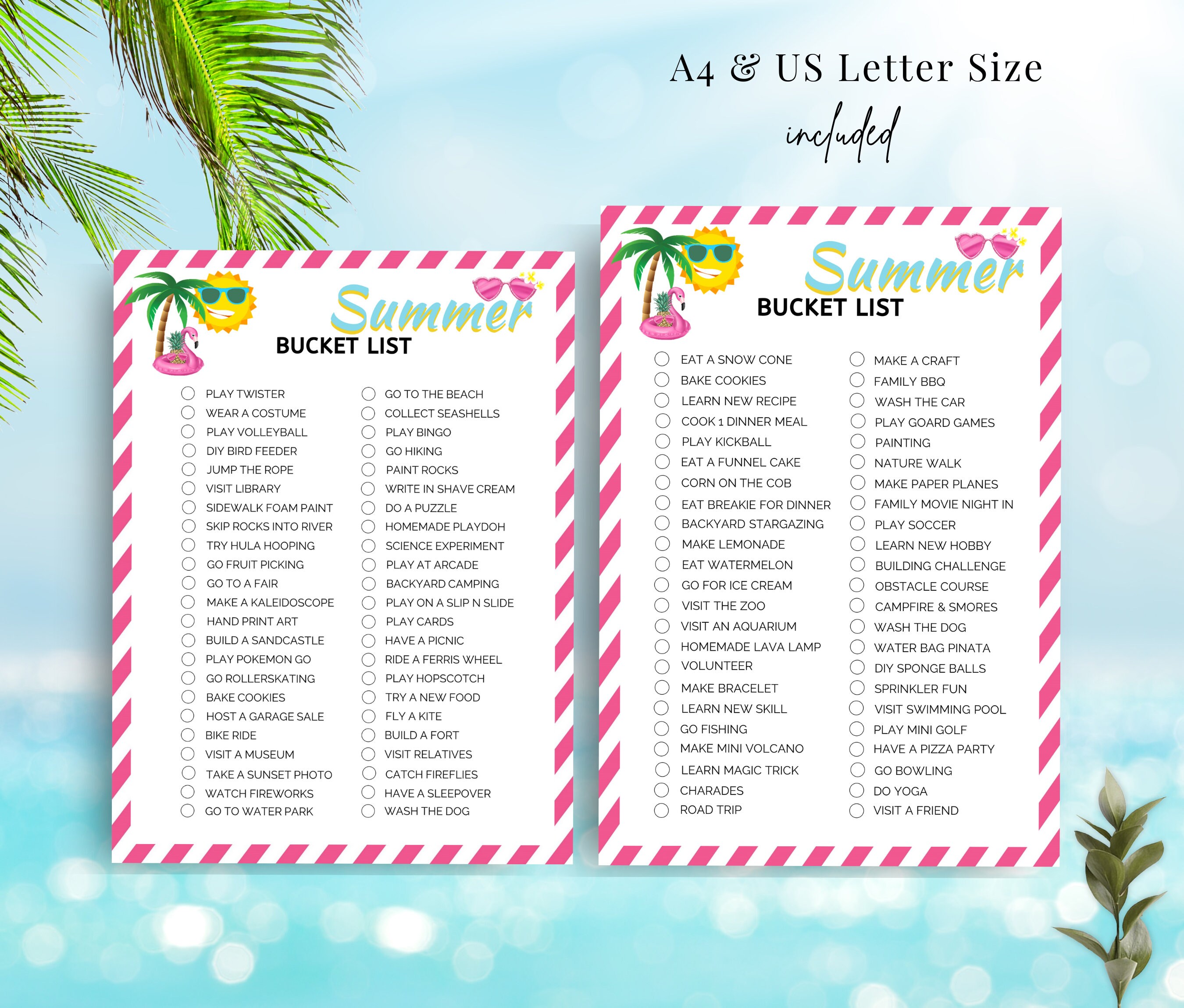 Summer Bucket List Printable Summer to Do List, Fun Summer Activity ...