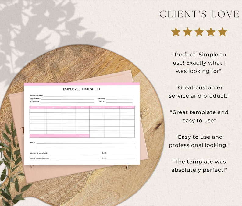 Employee Time Sheet, Timesheet Tracker, Employee Schedule Time Card ...