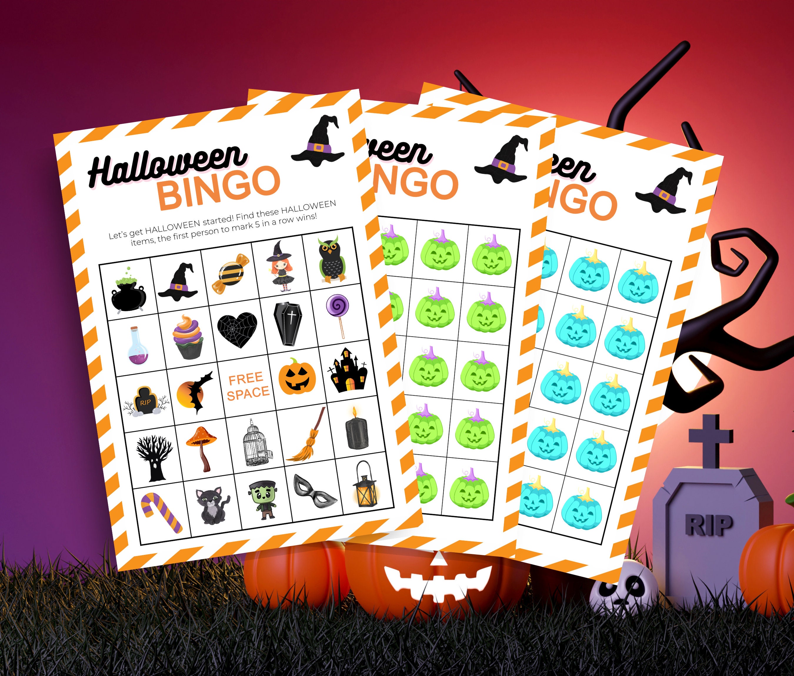 Halloween Bingo Halloween Games for Kids, Halloween Bingo Cards ...