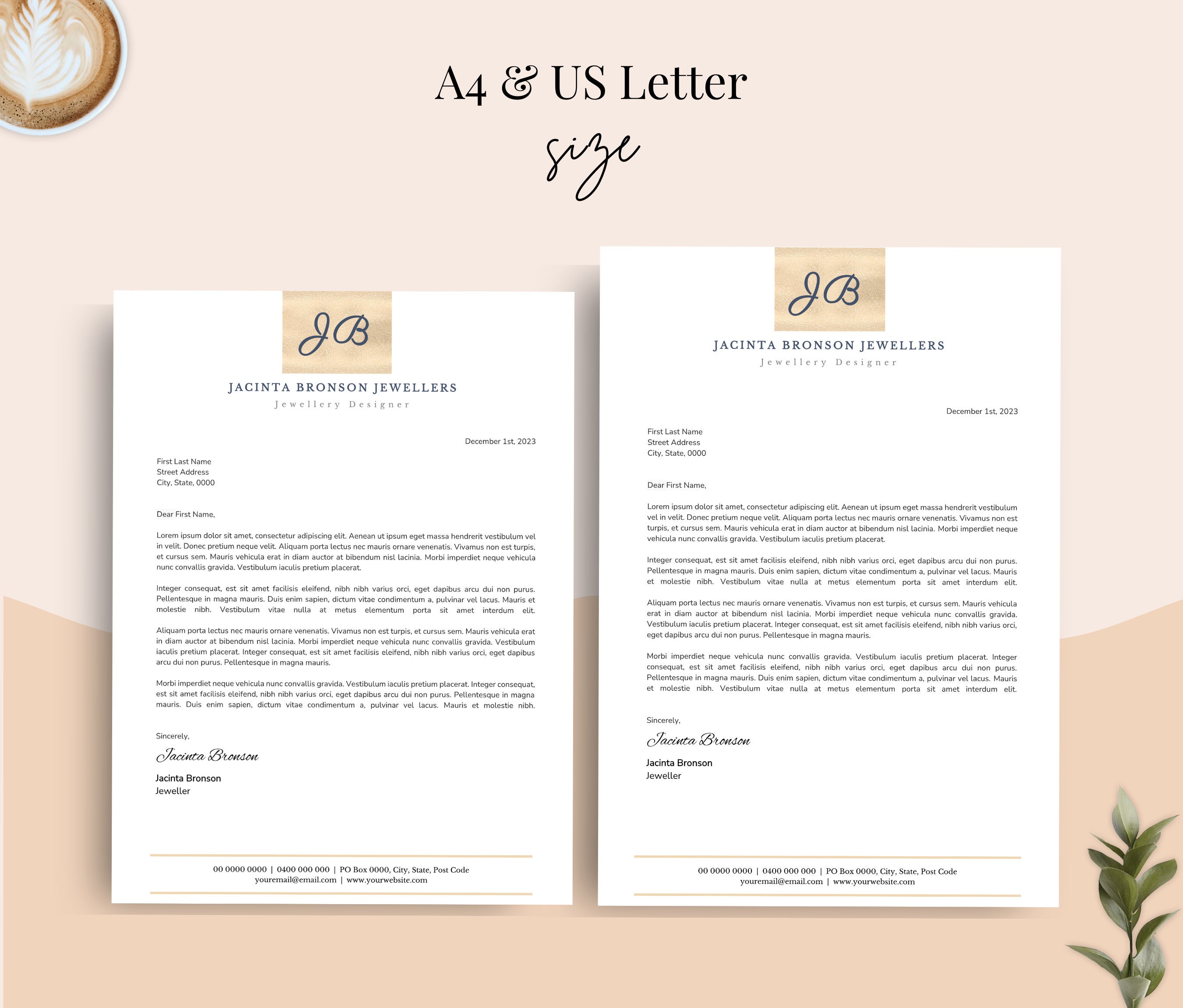 Letterhead Template Word, Business Letterhead, Letterhead Design Gold ...