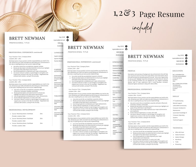 Modern Resume Format, 2025 Resume Template, Executive Resume Template ...