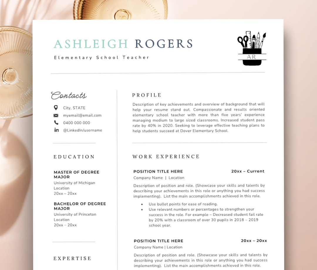 Educator Resume Template, Teaching Resume Template, Resume Template ...