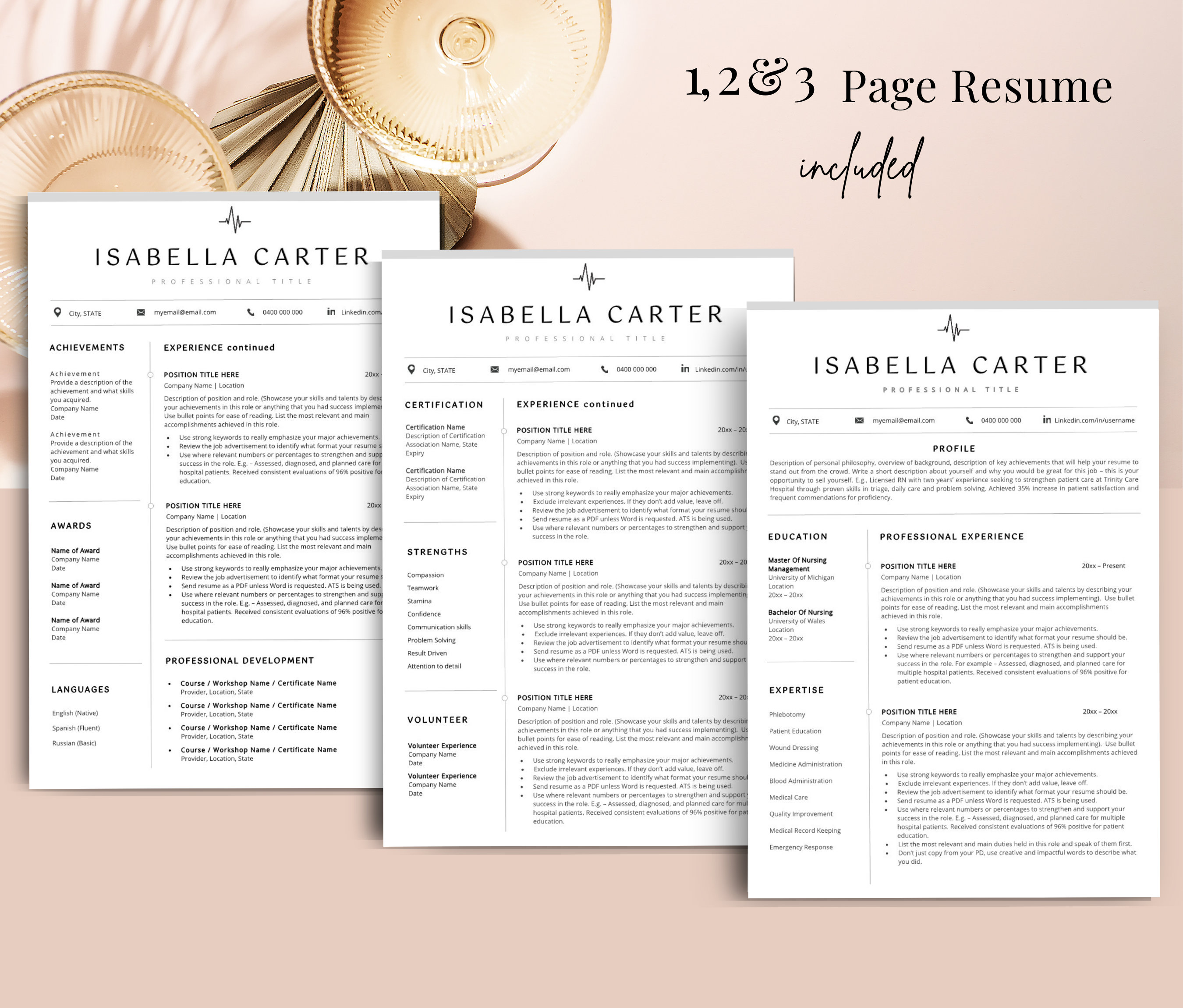 CV Template Nursing, Medical Resume Template, Graduate Nurse Resume ...
