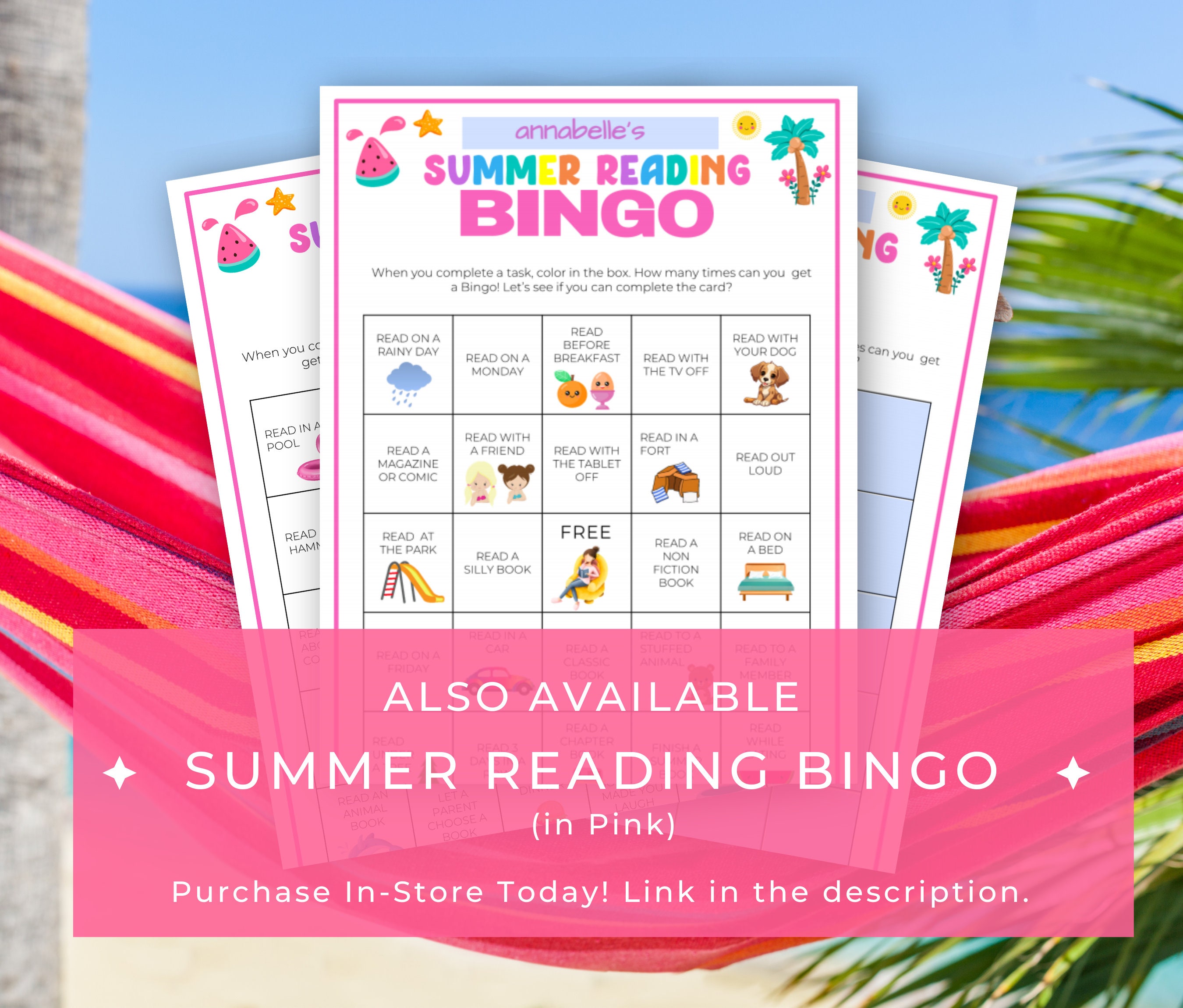 Reading Challenge for the Summer, Kids Reading Bingo, Summer Reading ...
