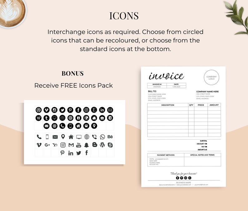 Simple Invoice Template, Minimalist Invoice Template, Invoice Form ...