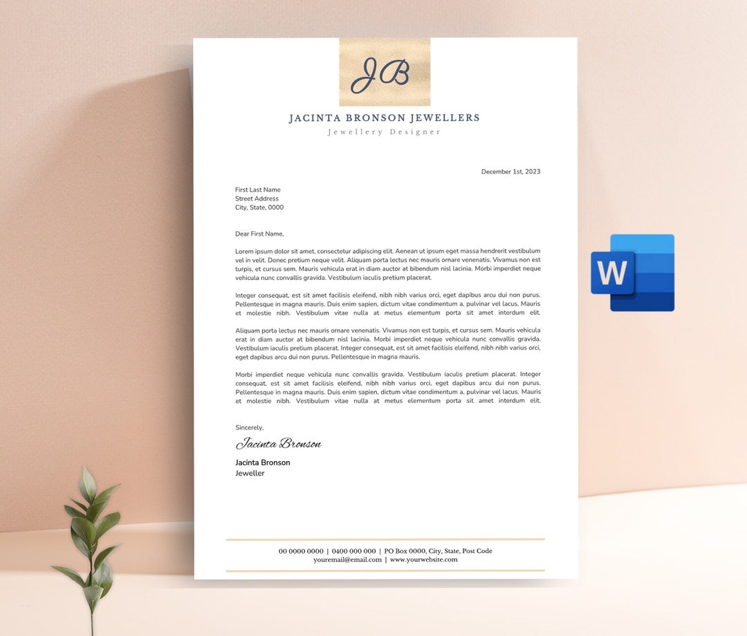 Letterhead Template Word, Business Letterhead, Letterhead Design Gold ...