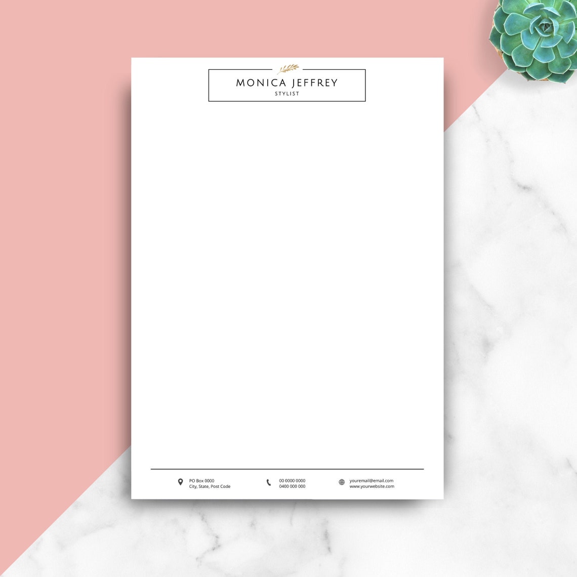 Professional Letterhead Template Business Letterhead Custom | Etsy