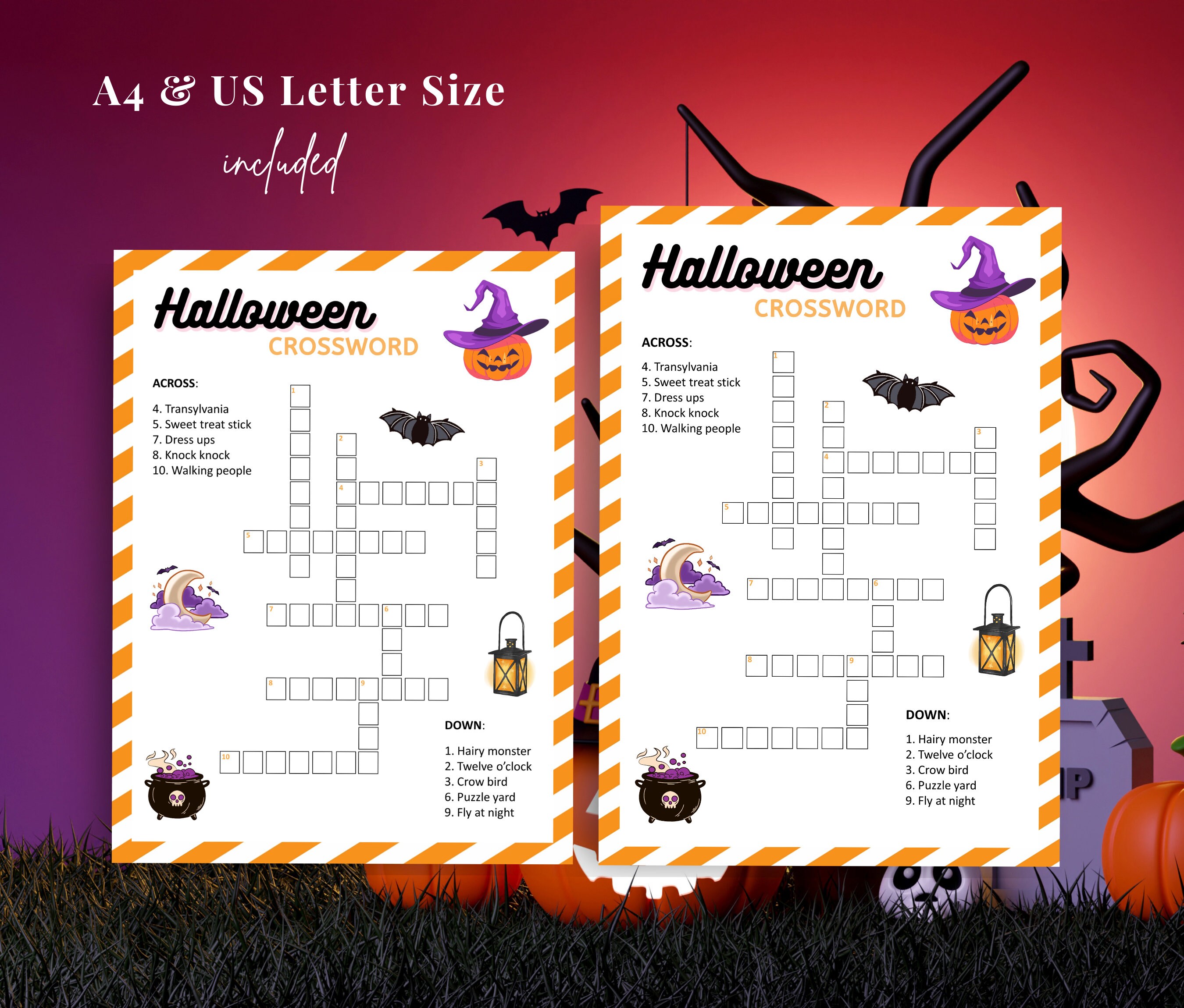 Halloween Crossword Puzzle, Halloween Games for Teens, Halloween Games ...