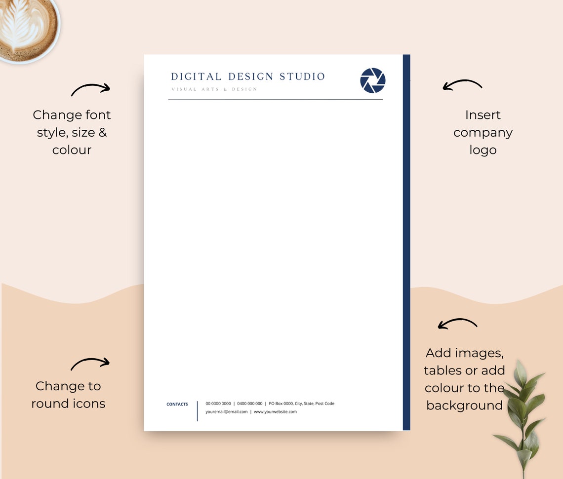 Digital Letterhead Personal Letterhead Template Business - Etsy Australia